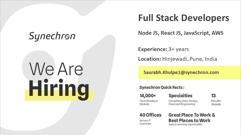 Saurabh Khulpe on LinkedIn: #reactjs #nodejs #fullstackdeveloper # ... Saurabh Khulpe on LinkedIn: #reactjs #nodejs #fullstackdeveloper # ...
