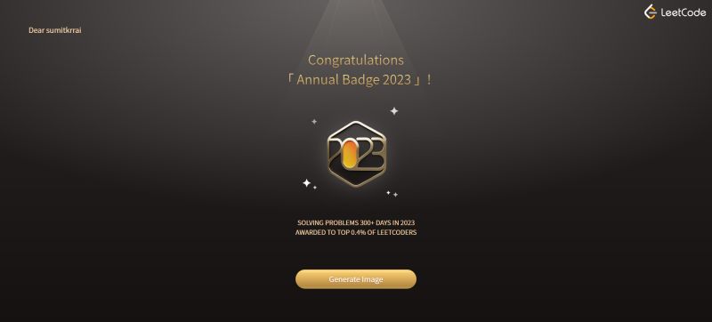 Sumit Kumar Rai on LinkedIn: #leetcode #annualbadge #consistency #cpp # ... Sumit Kumar Rai on LinkedIn: #leetcode #annualbadge #consistency #cpp # ...