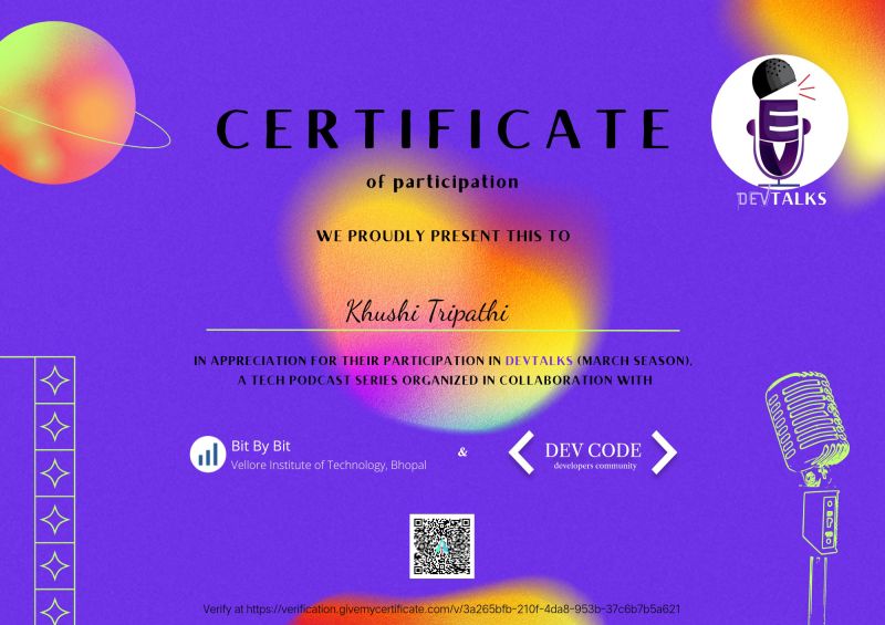 Khushi Tripathi on LinkedIn: #devtalks Khushi Tripathi on LinkedIn: #devtalks