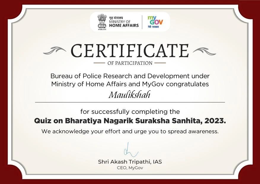 Maulik shah on LinkedIn: successfully completed Quiz on Bharatiya ... Maulik shah on LinkedIn: successfully completed Quiz on Bharatiya ...