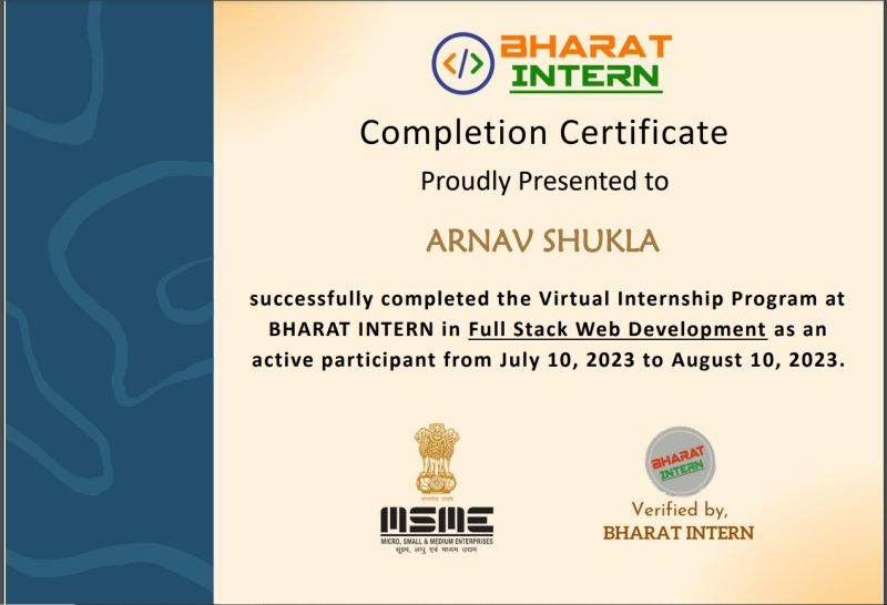 Arnav Shukla on LinkedIn: #developer #code #internship #skilled Arnav Shukla on LinkedIn: #developer #code #internship #skilled