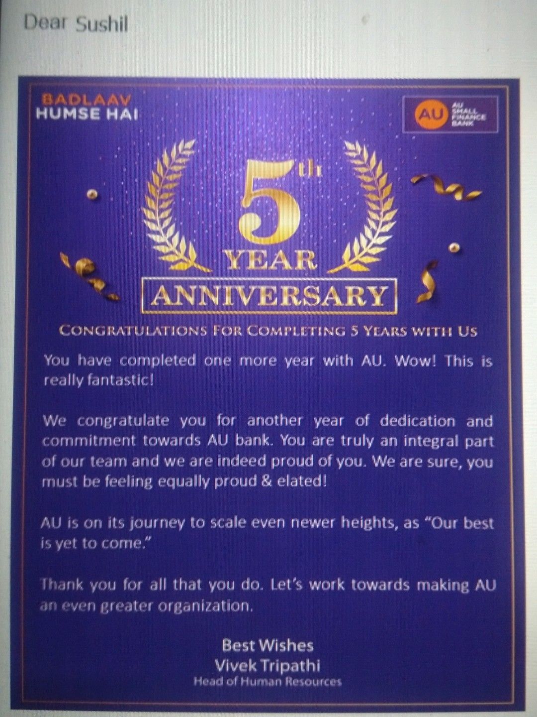Sushil Gour on LinkedIn: celebrating 5th anniversary with AU family ... Sushil Gour on LinkedIn: celebrating 5th anniversary with AU family ...