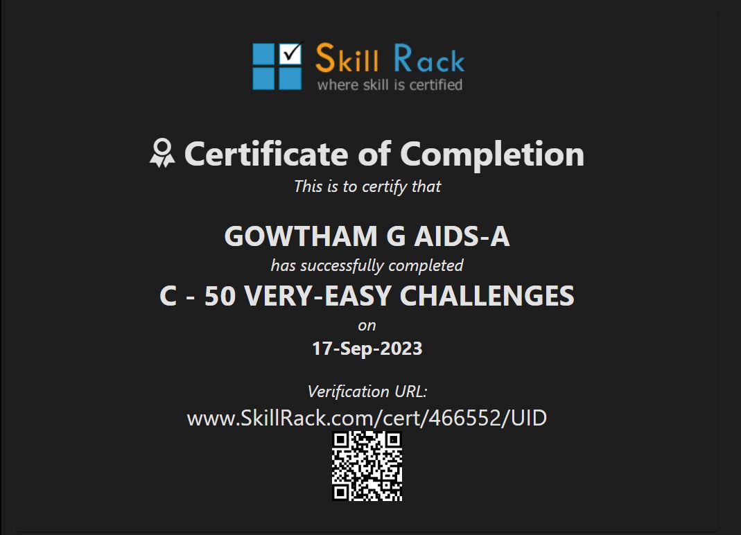Gowtham G on LinkedIn: #codingmilestone #skillrack #python #cprogramming Gowtham G on LinkedIn: #codingmilestone #skillrack #python #cprogramming