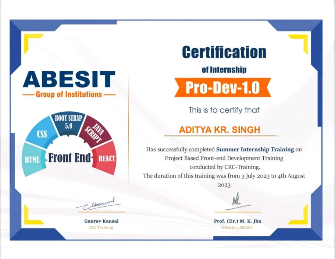 Aditya Kumar Singh on LinkedIn: #abesit #webdevelopment # ... Aditya Kumar Singh on LinkedIn: #abesit #webdevelopment # ...