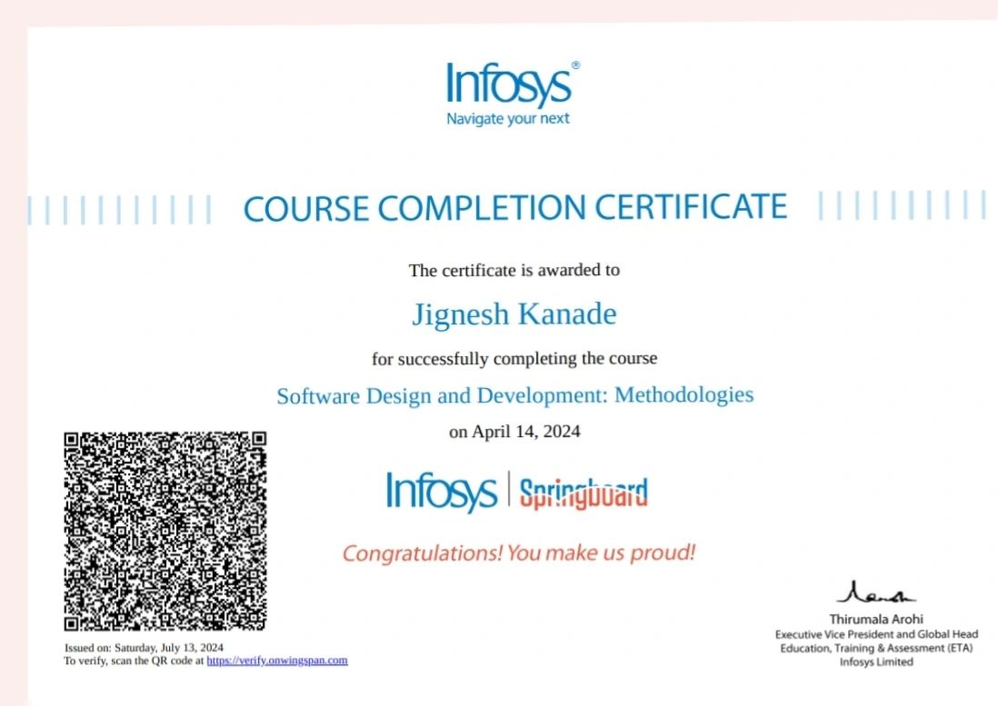 Jignesh Kanade on LinkedIn: #infosysspringboard # ... Jignesh Kanade on LinkedIn: #infosysspringboard # ...