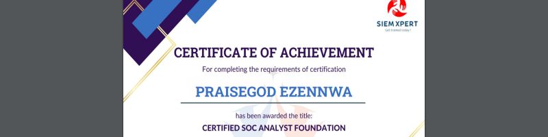 PRAISEGOD EZENNWA on LinkedIn: SOC analyst Foundation by SIEM XPERT ... PRAISEGOD EZENNWA on LinkedIn: SOC analyst Foundation by SIEM XPERT ...