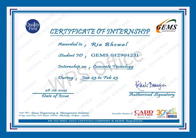 Ria Bhowal on LinkedIn: #technology #concrete #internship #caddcentre Ria Bhowal on LinkedIn: #technology #concrete #internship #caddcentre
