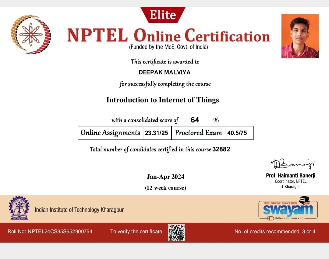 Deepak malviya on LinkedIn: #nptel #iit #ies Deepak malviya on LinkedIn: #nptel #iit #ies