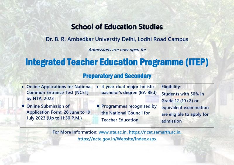 Ambedkar University Delhi on LinkedIn: Integrated Teacher Education ... Ambedkar University Delhi on LinkedIn: Integrated Teacher Education ...