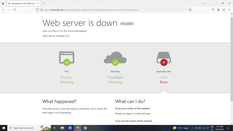 Harit Kathuria on LinkedIn: #leetcode #serverdown #contest #dailychallenge Harit Kathuria on LinkedIn: #leetcode #serverdown #contest #dailychallenge