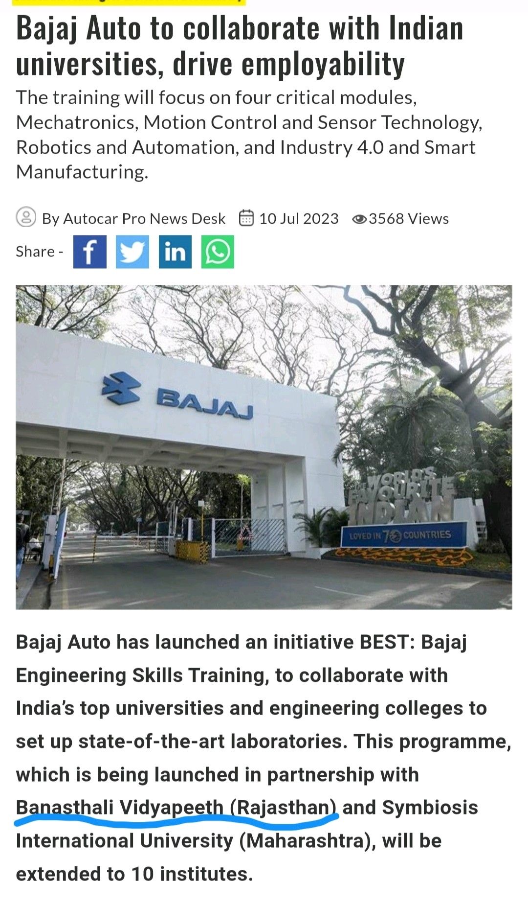 Shrishti chaudhary on LinkedIn: Banasthali Vidyapith Shrishti chaudhary on LinkedIn: Banasthali Vidyapith