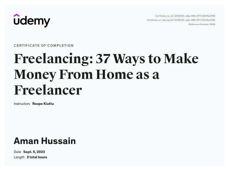 Aman Hussain on LinkedIn: #freelancing #udemy Aman Hussain on LinkedIn: #freelancing #udemy