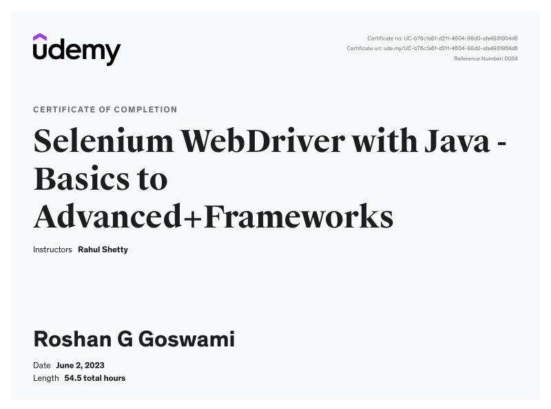 Roshan G. on LinkedIn: #java #seleniumwebdriver #automationtesting # ... Roshan G. on LinkedIn: #java #seleniumwebdriver #automationtesting # ...