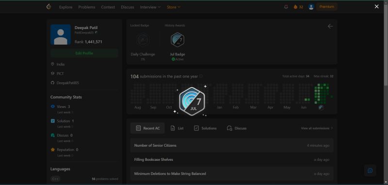 Deepak Patil on LinkedIn: #leetcode #codingchallenge #learningeveryday ... Deepak Patil on LinkedIn: #leetcode #codingchallenge #learningeveryday ...