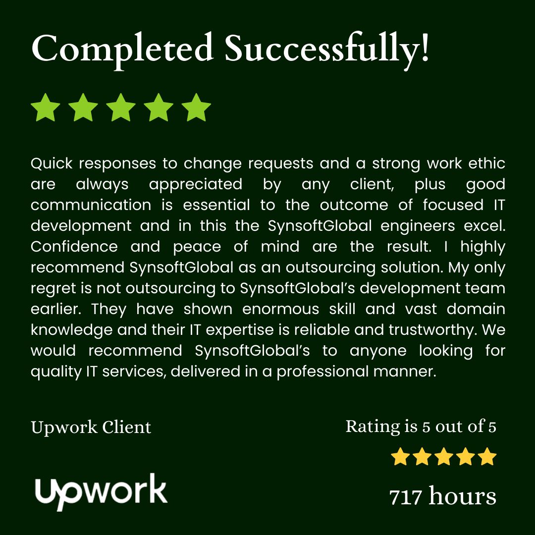 Synsoft Global on LinkedIn: #happyclient #testimonial #synsoftglobal # ... Synsoft Global on LinkedIn: #happyclient #testimonial #synsoftglobal # ...