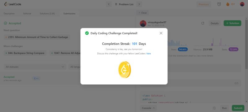 Vinayak Godse on LinkedIn: #leetcode2023 #streak #dsa #problemsolving # ... Vinayak Godse on LinkedIn: #leetcode2023 #streak #dsa #problemsolving # ...