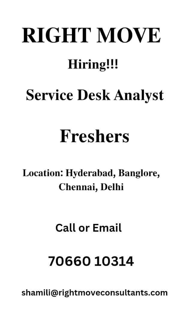 Shamili P on LinkedIn: #servicedesk #analyst #hiringnow #freshgraduate ... Shamili P on LinkedIn: #servicedesk #analyst #hiringnow #freshgraduate ...
