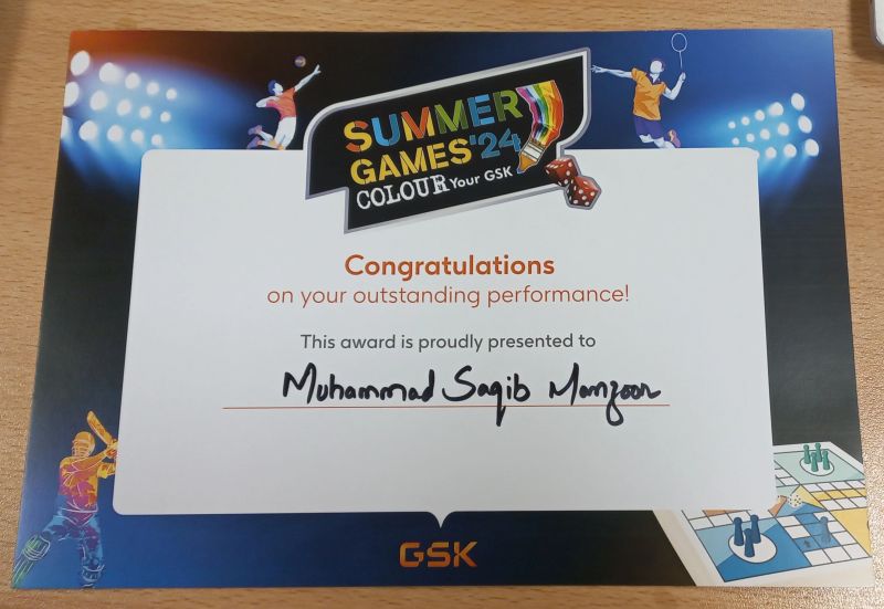 Muhammad Saqib Manzoor on LinkedIn: #summergames24 #gsk Muhammad Saqib Manzoor on LinkedIn: #summergames24 #gsk