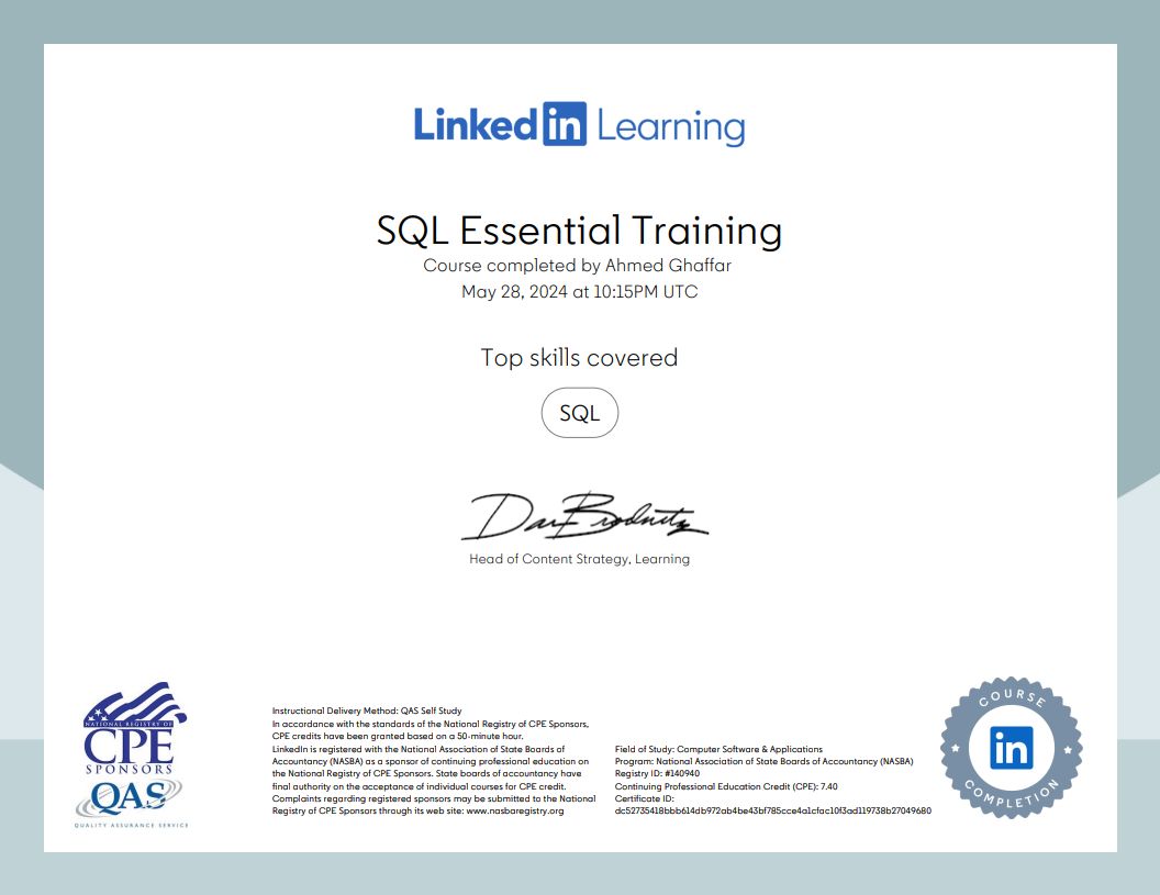 Ahmed Ali on LinkedIn: #sql #data Ahmed Ali on LinkedIn: #sql #data