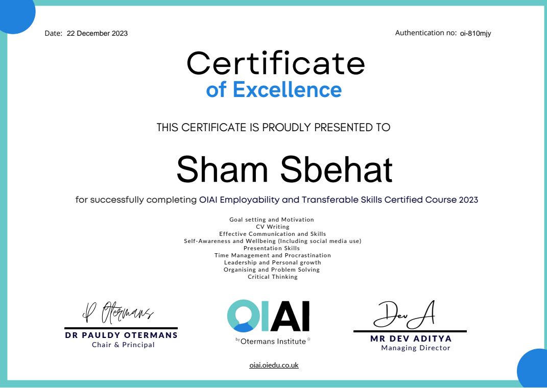 Sham Sbehat on LinkedIn: #upskillingageneration #oiai | 12 comments Sham Sbehat on LinkedIn: #upskillingageneration #oiai | 12 comments