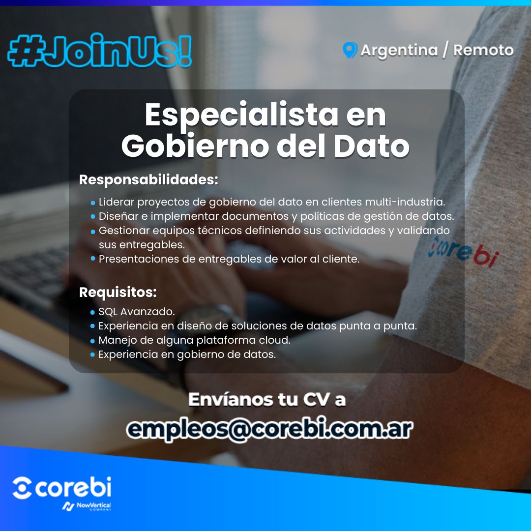 Sofía Zanlungo on LinkedIn: Sumate a COREBI Data & Analytics!! Te ... Sofía Zanlungo on LinkedIn: Sumate a COREBI Data & Analytics!! Te ...