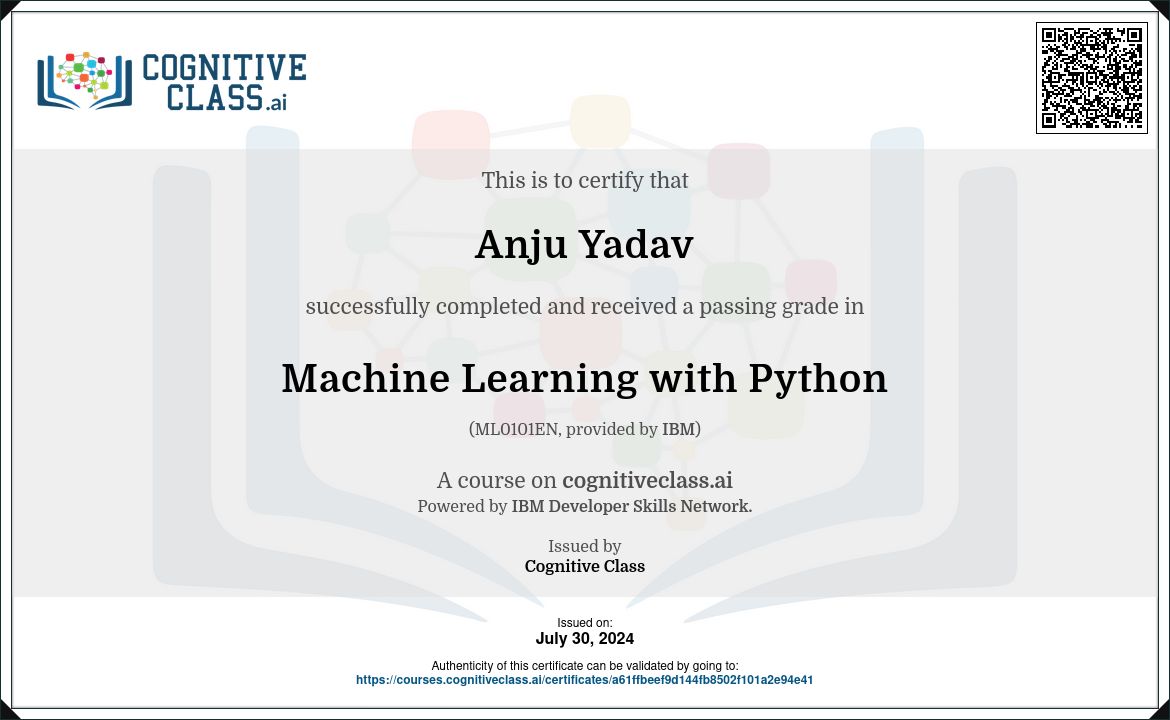 Anju Yadav on LinkedIn: #machinelearning #python #ai #ibm Anju Yadav on LinkedIn: #machinelearning #python #ai #ibm