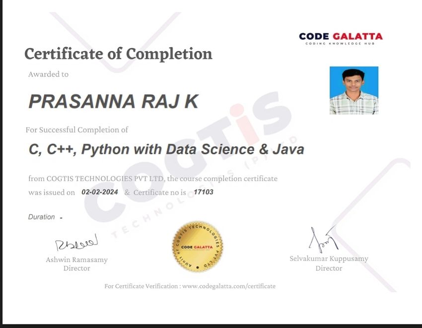 PRASANNA RAJ K on LinkedIn: #codegalatta #programming #careergrowth # ... PRASANNA RAJ K on LinkedIn: #codegalatta #programming #careergrowth # ...