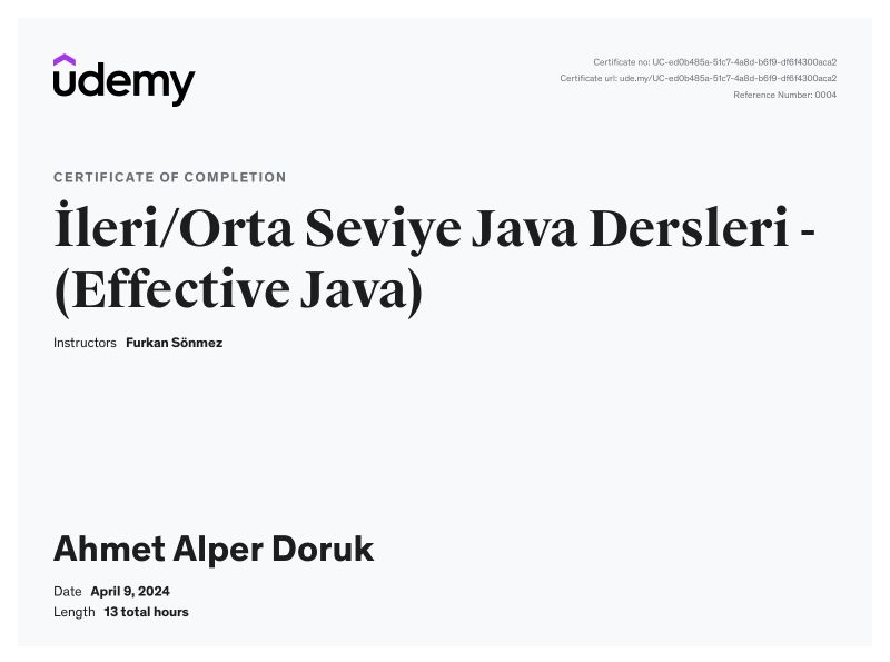 Ahmet Alper D. on LinkedIn: #effectivejava #corejava #udemy Ahmet Alper D. on LinkedIn: #effectivejava #corejava #udemy
