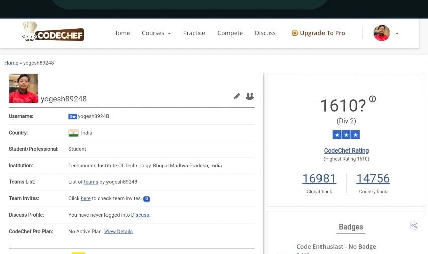 Yogesh Kumar on LinkedIn: #codechef #coding #practice #contest # ... Yogesh Kumar on LinkedIn: #codechef #coding #practice #contest # ...