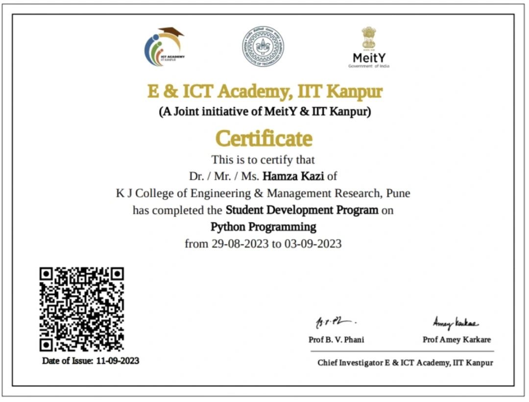 Hamza Kazi on LinkedIn: #learning #newlearning #eict #iitkanpur #iitk # ... Hamza Kazi on LinkedIn: #learning #newlearning #eict #iitkanpur #iitk # ...