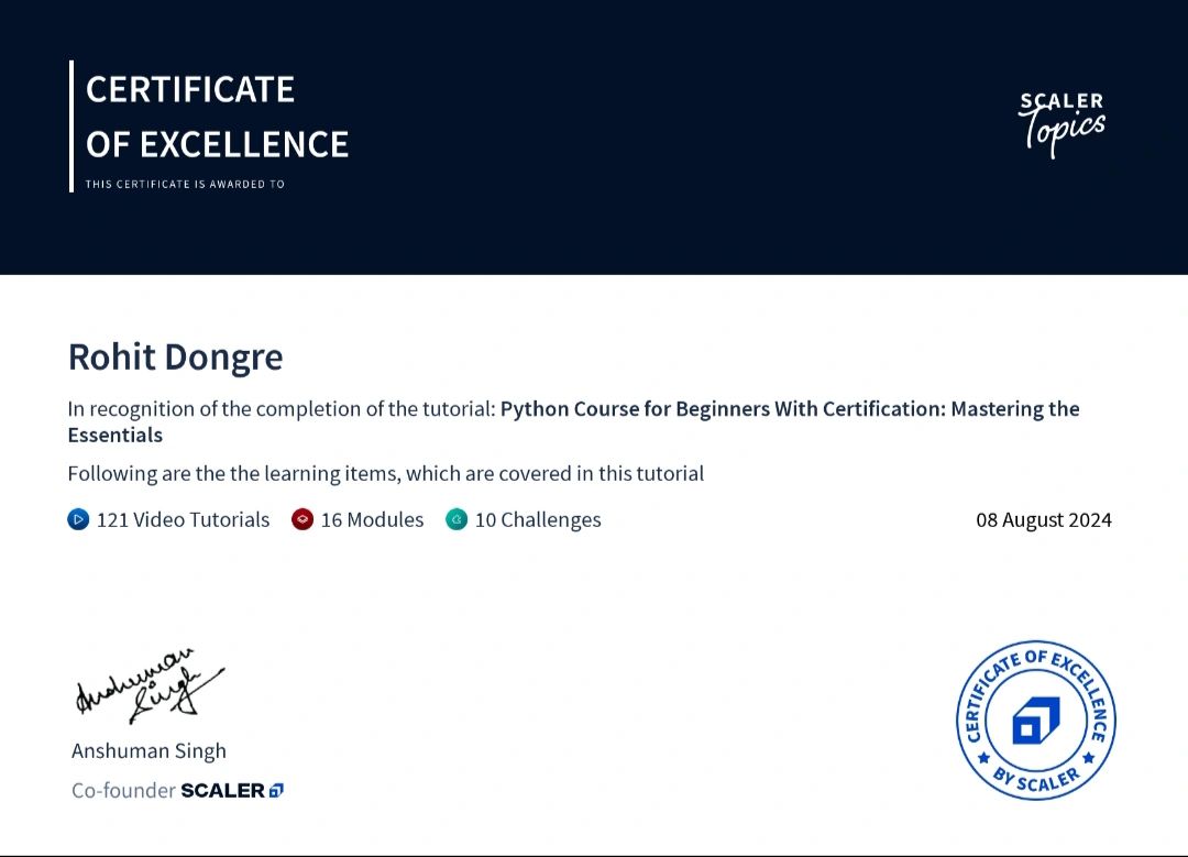 Rohit Dongre on LinkedIn: #python #coding #learnings #newskills #scalar ... Rohit Dongre on LinkedIn: #python #coding #learnings #newskills #scalar ...