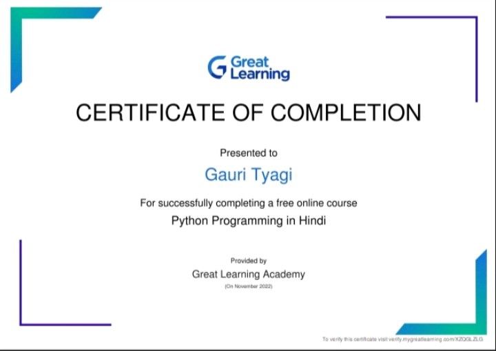 Gauri Tyagi on LinkedIn: #programming #python #learning #greatlearning Gauri Tyagi on LinkedIn: #programming #python #learning #greatlearning