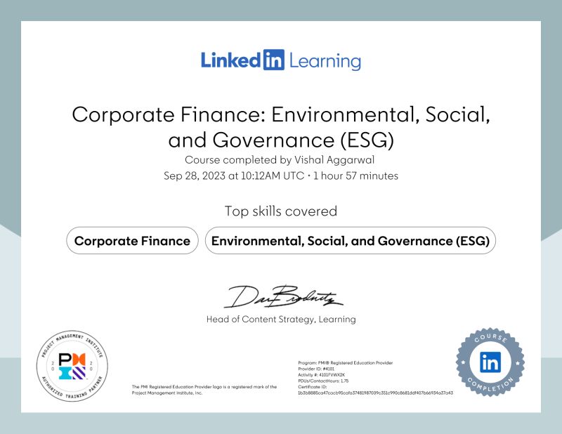 Vishal Aggarwal on LinkedIn: Certificate of Completion Vishal Aggarwal on LinkedIn: Certificate of Completion