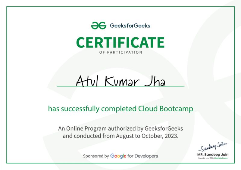 Atul Jha on LinkedIn: #cloudcomputing #gfg #india #love Atul Jha on LinkedIn: #cloudcomputing #gfg #india #love