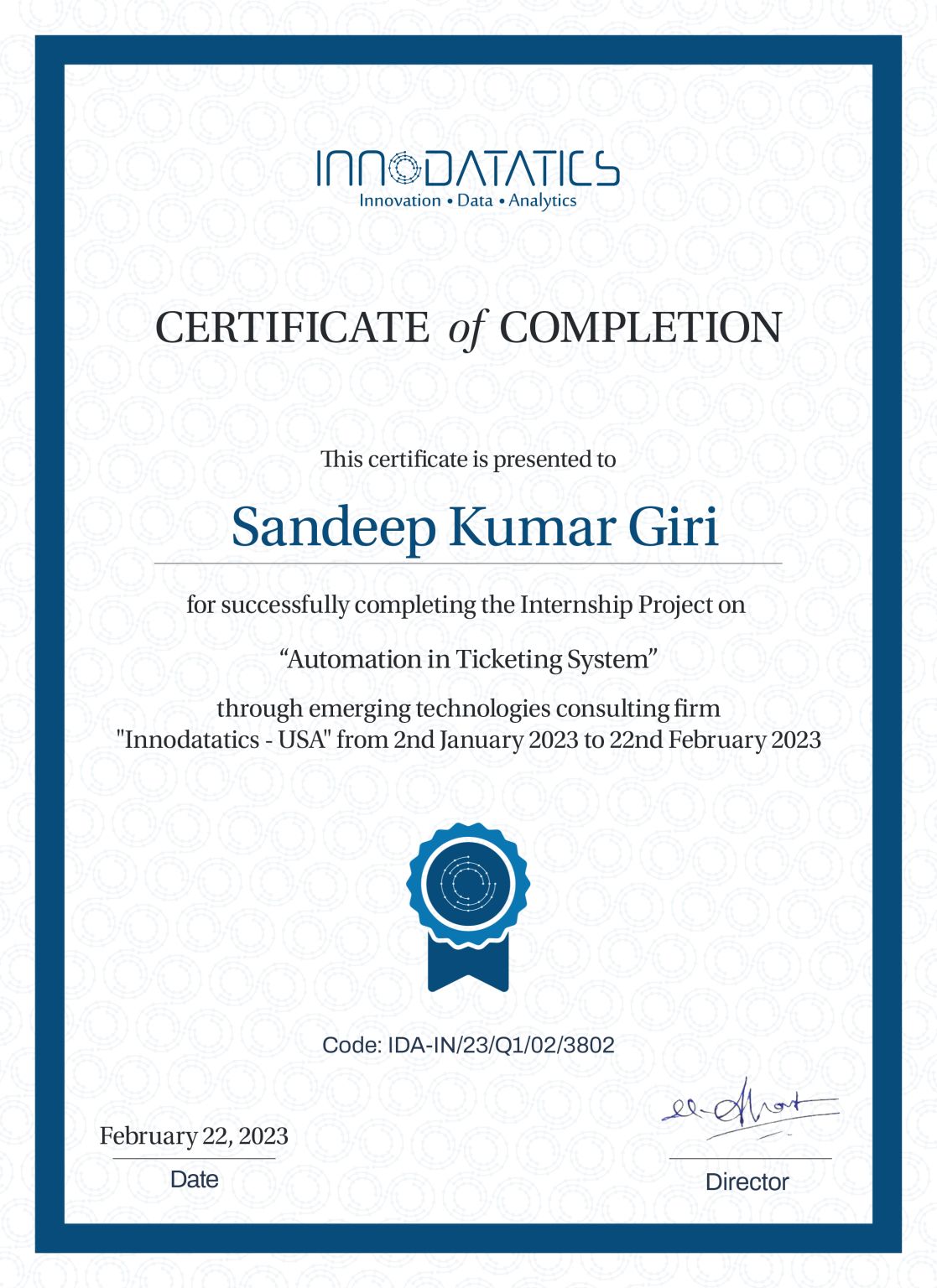Sandeep Kumar Giri on LinkedIn: I'm extremely happy to share that I ... Sandeep Kumar Giri on LinkedIn: I'm extremely happy to share that I ...