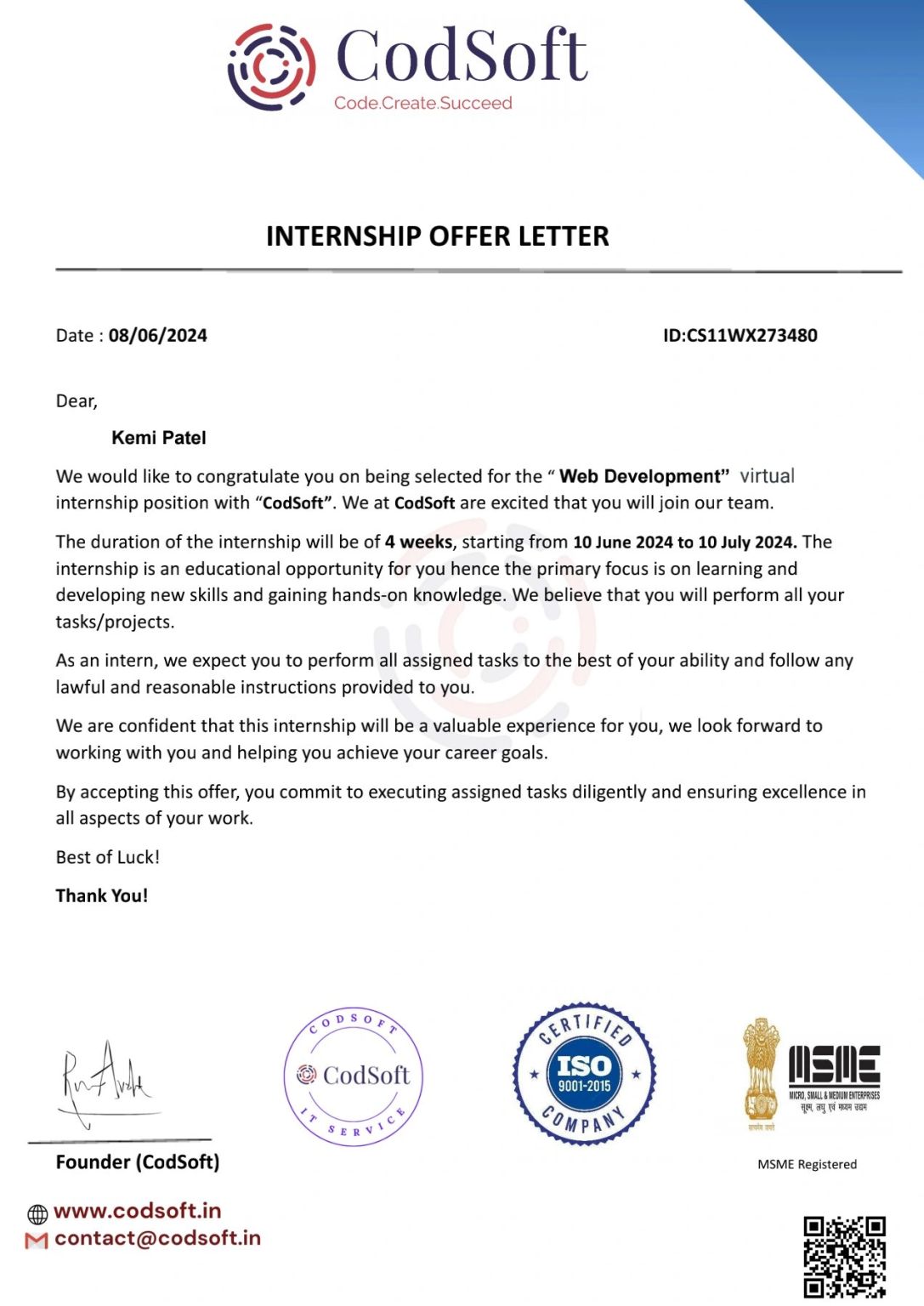 Kemi Patel on LinkedIn: #internship #webdevelopment #codsoft Kemi Patel on LinkedIn: #internship #webdevelopment #codsoft