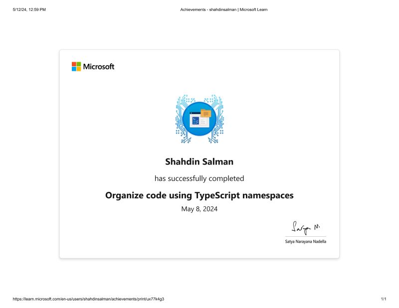 Shahdin Salman on LinkedIn: #microsoftlearn #typescript # ... Shahdin Salman on LinkedIn: #microsoftlearn #typescript # ...