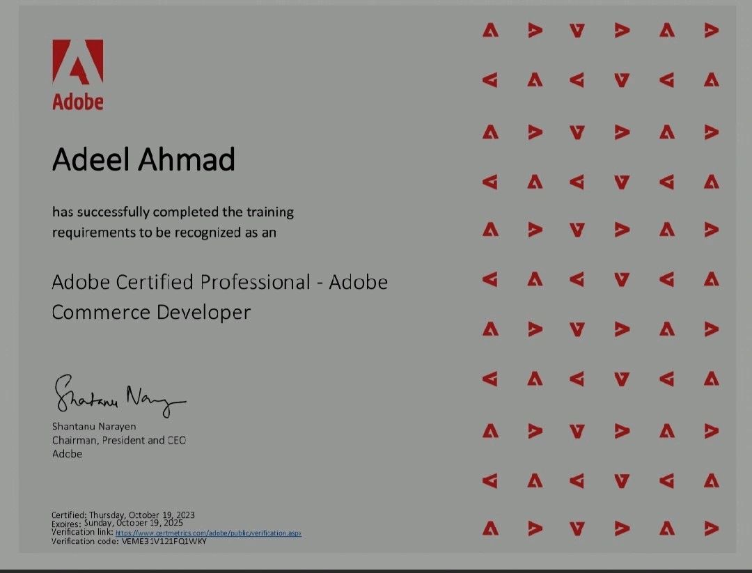 Adeel Ahmad on LinkedIn: #magento2 #adobe #commerce #certified #cloud # ... Adeel Ahmad on LinkedIn: #magento2 #adobe #commerce #certified #cloud # ...