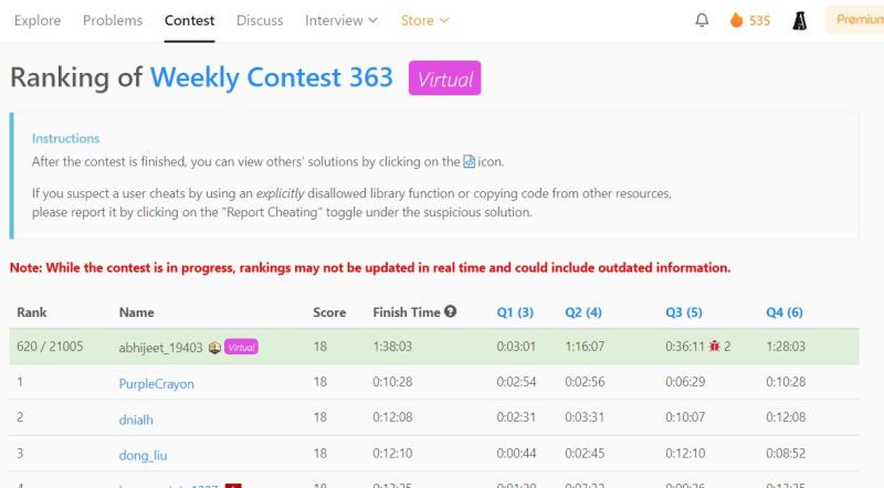 ABHIJEET KUMAR on LinkedIn: #dsa #consistency #leetcode #potd #contests ... ABHIJEET KUMAR on LinkedIn: #dsa #consistency #leetcode #potd #contests ...