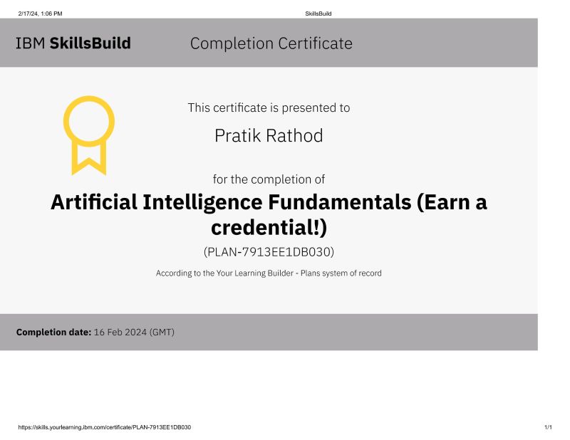 Pratik Rathod on LinkedIn: #aiexploration #ibmskillsbuild # ... Pratik Rathod on LinkedIn: #aiexploration #ibmskillsbuild # ...