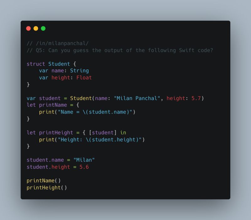 Milan Panchal on LinkedIn: #swift #swiftlang #ios #codingchallenge Milan Panchal on LinkedIn: #swift #swiftlang #ios #codingchallenge
