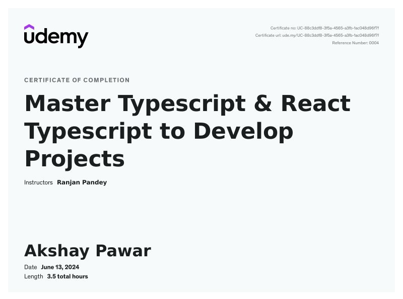 Akshay Pawar on LinkedIn: #javascript #react #typescript #udemy Akshay Pawar on LinkedIn: #javascript #react #typescript #udemy