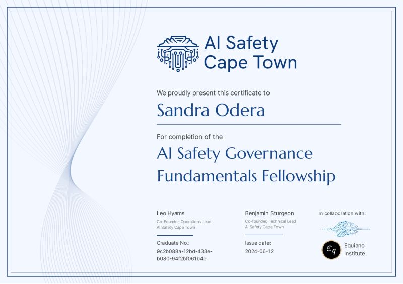 Sandra Odera-Musamali on LinkedIn: #aisafety #ethicalai #aigovernance # ... Sandra Odera-Musamali on LinkedIn: #aisafety #ethicalai #aigovernance # ...