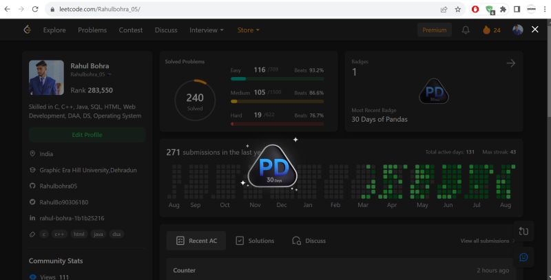 Rahul Bohra on LinkedIn: #pandas #badge #leetcode #consistency # ... Rahul Bohra on LinkedIn: #pandas #badge #leetcode #consistency # ...
