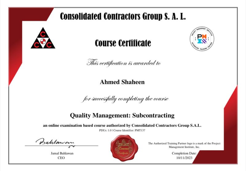Ahmed Mohammed Shaheen , PMP® , OSH®Academy posted on LinkedIn Ahmed Mohammed Shaheen , PMP® , OSH®Academy posted on LinkedIn