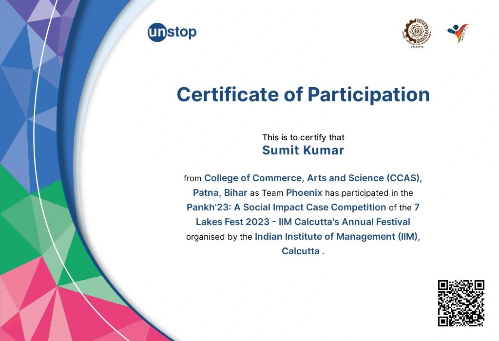 Sumit Kumar on LinkedIn: #iimc #unstop #linkedin #iim #casecompetition Sumit Kumar on LinkedIn: #iimc #unstop #linkedin #iim #casecompetition