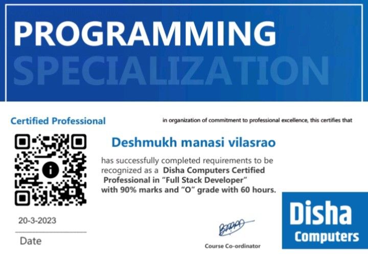 Mansi Deshmukh on LinkedIn: Hello connection, completed my full stack ... Mansi Deshmukh on LinkedIn: Hello connection, completed my full stack ...