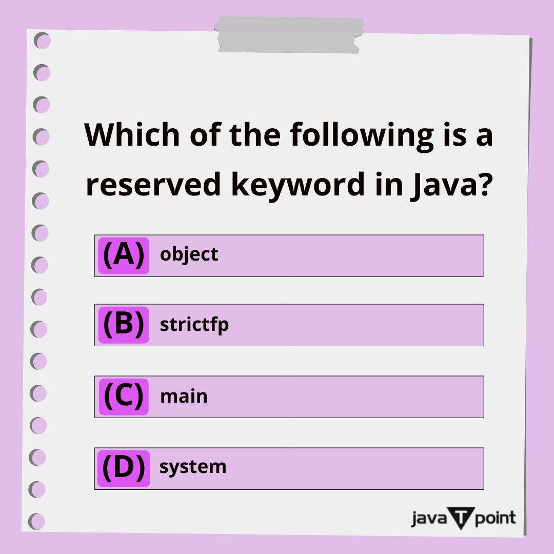What is a reserved keyword in Java? | Tpoint Tech posted on the topic ... What is a reserved keyword in Java? | Tpoint Tech posted on the topic ...