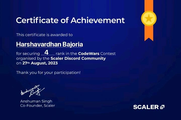 Harshavardhan Bajoria on LinkedIn: #coding #codingcompetition #scaler # ... Harshavardhan Bajoria on LinkedIn: #coding #codingcompetition #scaler # ...