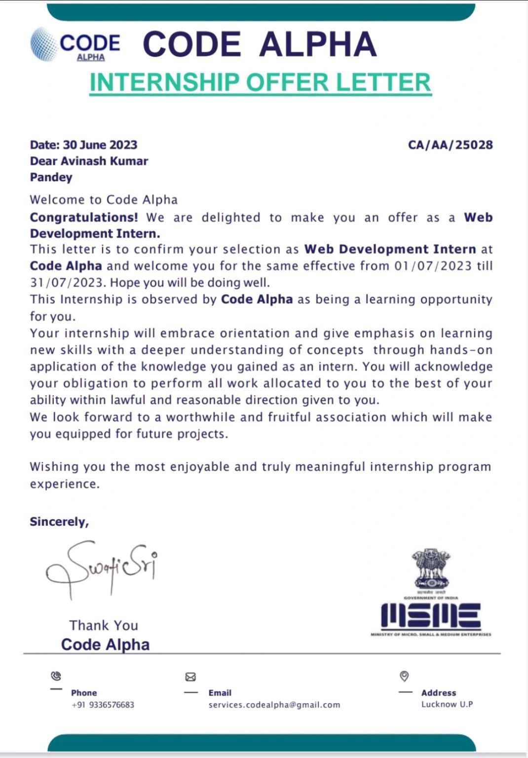 Avinash Pandey on LinkedIn: Thank you CodeAlpha for this great ... Avinash Pandey on LinkedIn: Thank you CodeAlpha for this great ...